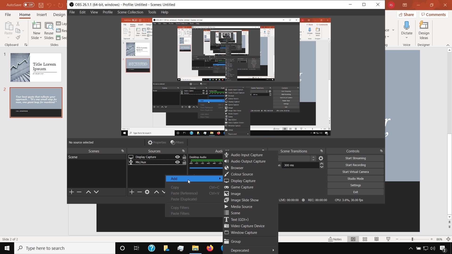 Making a Presentation Video – OBS Project Studio – Shadow Capital Partners